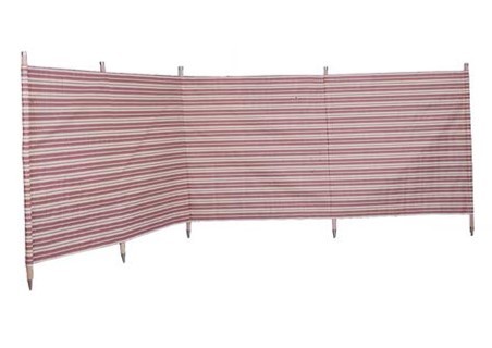 Blue Diamond :: Traditional 5 Pole Burgundy Striped Windbreak